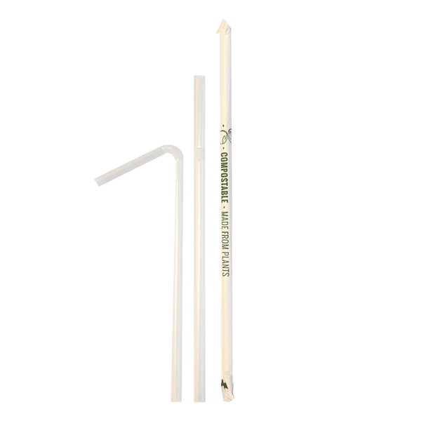 PLA 6mm Bendy Straw - Individually Wrapped (200 p/p) – Enviromall